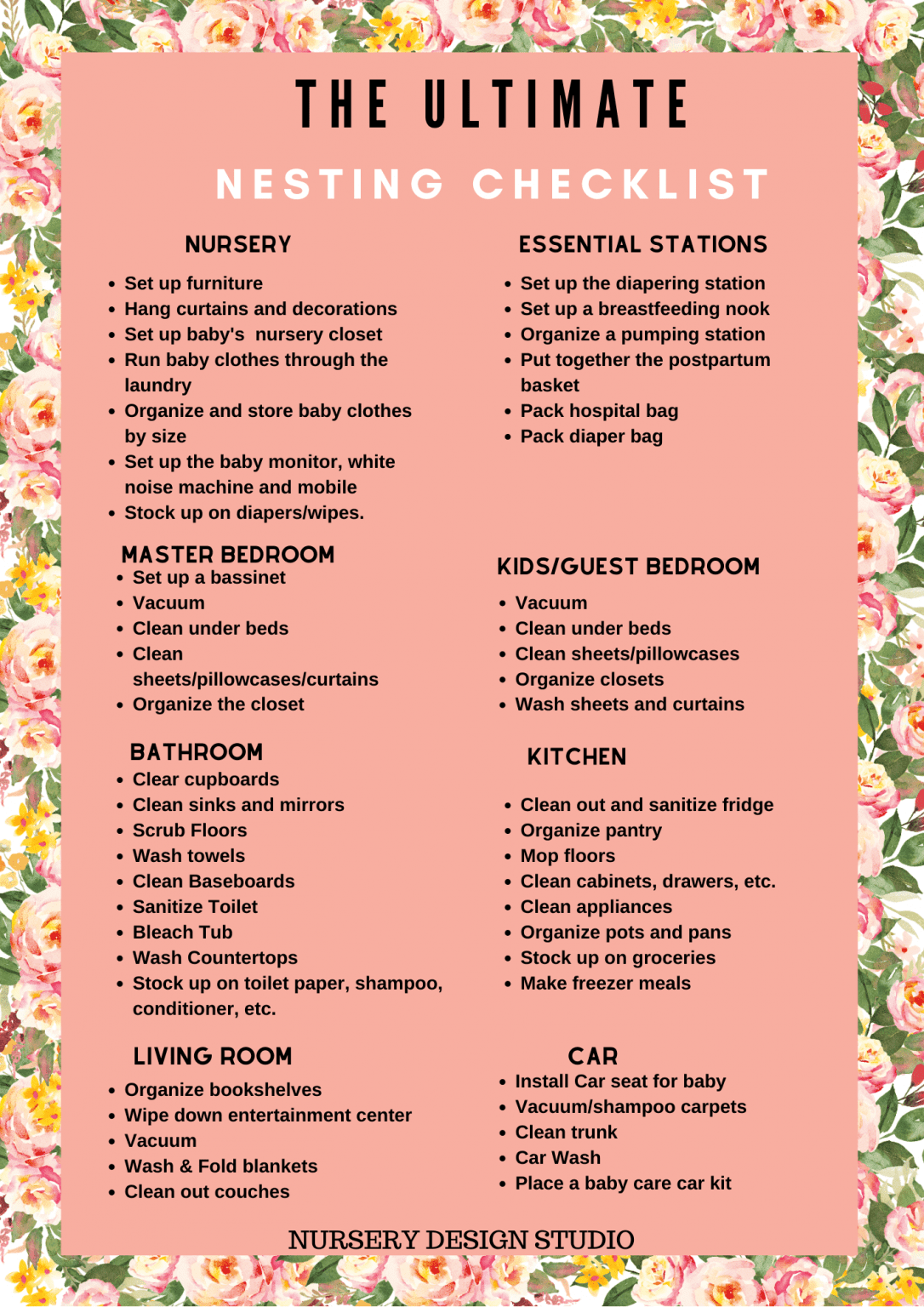 PREPARING FOR BABY CHECKLIST + PRINTABLE PDF | Nursery Design Studio