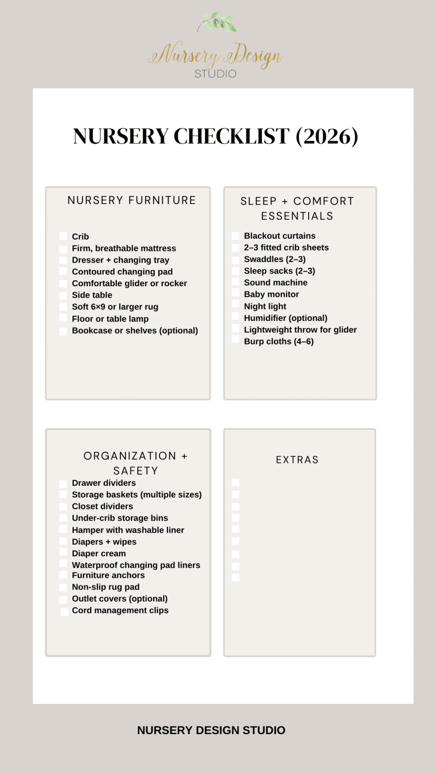 2026 BABY NURSERY CHECKLIST: WHAT YOU ACTUALLY NEED (DESIGNER-APPROVED ...
